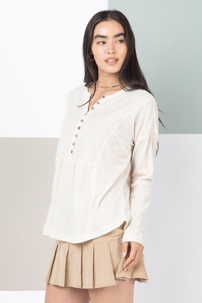 Monica Henley Top (Cream) – Aspen Lace Boutique