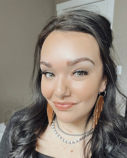 Lincoln Fringe Feather Earrings (Olive) – Aspen Lace Boutique
