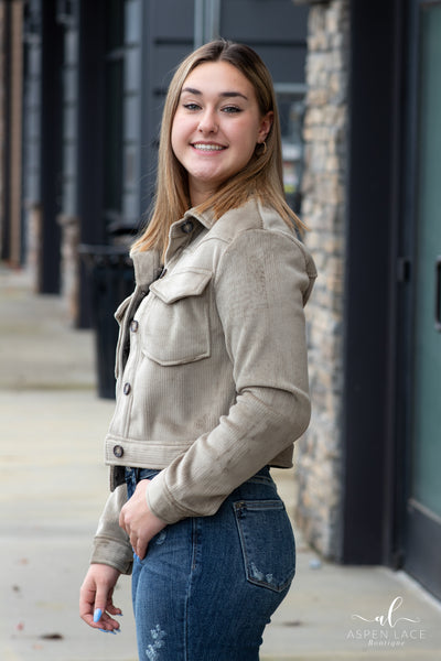 Velvet Western Jacket (Sage) – Aspen Lace Boutique