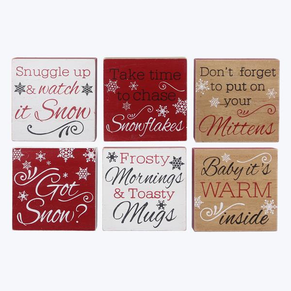 Wood Christmas Square Mini Box Sign – Aspen Lace Boutique
